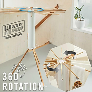 Collapsible Tripod Drying Rack – Foldable Laundry Stand, Indoor & Outdoor Holder for Clothing - Space Saving Hanger with 16 Poles and 315 inches Capacity, Octopus Style Clothes Garment Rack