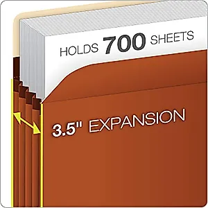 Pendaflex Expanding Accordion File Pockets, Extra Durable, Expands 3.5", Letter Size, Reinforced with Dupont Tyvek Material, 10/Box (15421) , Brown