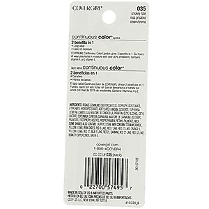 Cg Cs Lipstick 035 Smokey Size .13 O Cover Girl Continuous Color Lip Stick 035 Smokey Rose .13 Oz