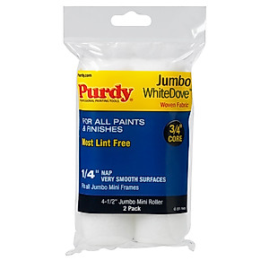 4-1/2” x 1/4” Nap Purdy 140624010 White Dove Jumbo Mini-Roller Cover, Woven, 2-Pack