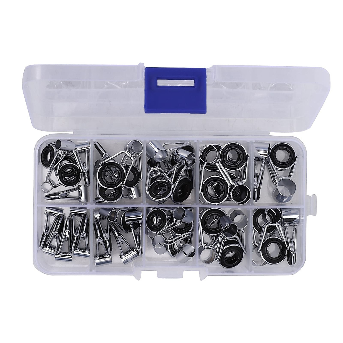90Pcs Fishing Rod Pole Ring Stainless Steel Ceramics Fishing Rod Repair Kit Fishing Rods and Accessories