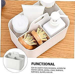 Outanaya Bathroom Accessories White Portable Toiletry Basket Unique Basket for Home The Pet Home Storage Baskets