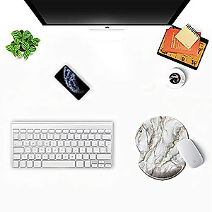 ITNRSIIET Mouse Pad, Ergonomic Mouse Pad with Gel Wrist Rest Support, Gaming Mouse Pad with Lycra Cloth, Non-Slip PU Base for Computer, Laptop, Home, Office & Travel,Gray Marbling