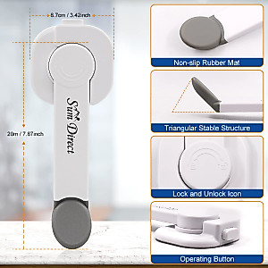 SumDirect Child Safety Toilet Lock - 3Pcs Upgraded Adhesive Baby Proof Toilet Seat Lock for Toddler, Kid, Pet with Strong Adhesive,No Tools Installation (3Pcs, White)