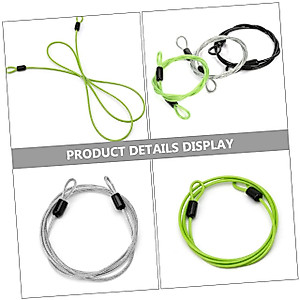 OSALADI 3pcs Wire Rope Metal Lock Steel Wire Lock Cable Green Lock Rope Road Bike Looped Bike Cable Lock Cable with Aksesuar? Kilidi Heavy Duty Bike Lock Padlock Cable Ring Security Lock