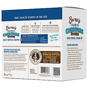 Bernie's Charming Chompers - Daily Dental Chews for Dogs 26-50 Lbs. - 36 Count - Cleans Teeth, Freshens Breath, + Boosts Oral-Gut Microbiome. Easy to Digest, Supports Healthy Digestion Naturally