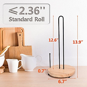Lorbro Paper Towel Holder Countertop, Farmhouse Paper Towel Holder with Heavy Duty Wood Base, Wood Paper Towel Holder Rustic Style, Paper Towel Holder Stand for Kitchen Decor, Home