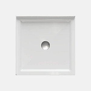 Goodyo 36" x 36" Shower Base with Double Threshold and Center Drain White