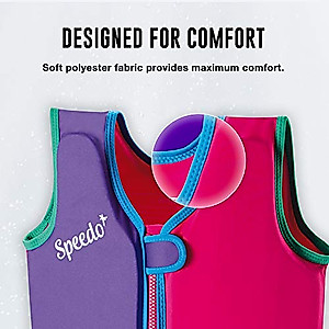 Speedo Unisex-Child Swim Flotation Classic Life Vest Begin to Swim UPF 50 Lime/Orange, Medium