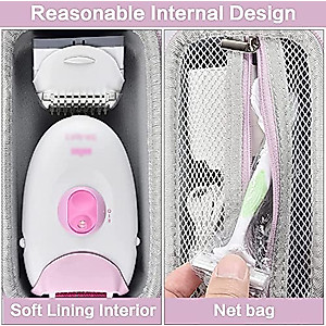 Case Compatible with Braun Epilator Silk-epil 3 3-270, Storage for Hair Removal Shaver & Trimmer for Women, Holder for Facial Epilator & Razors Head, Cleaning Brush, Charger (Box Only)