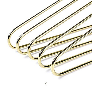 Quality Gold Modern Extra Heavy Duty Metal Hangers – Clothing Thin Compact Hanger – Coated Metal Hangers for Wardrobe – Shirt Pants Slim Hanger - 10 Pack