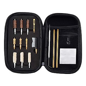 Universal Handgun Cleaning kit .357/.38/9mm, 40, 45 Caliber Pistol Cleaning Kit Brass Brush Jag and Cotton Mops BOOSTEADY