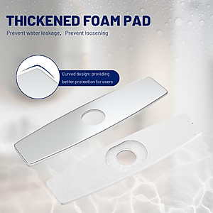 BWE 10 Inch Sink Hole Cover Deck Plate for Chrome Bathroom or Kitchen Sink Faucet 1 or 3 Hole Escutcheons Stainless Steel Vessel Vanity Sink Faucet Oversized Cover Plate Oval