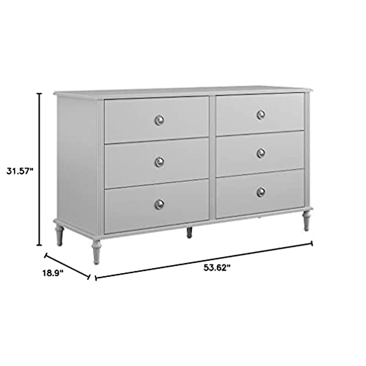 Little Seeds Rowan Valley Arden 6 Drawer Grey Kids’ Dresser