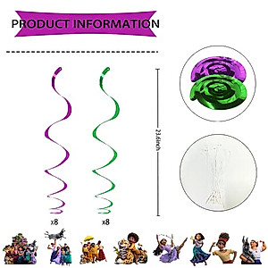 Magic Movie Birthday Party Supplies,32 Pc Magic Birthday Whirls Glitter Foil Ceiling Swirls Streams Decorations, Magic Movie Decorations Foil Swirls Hanging for Magic Party