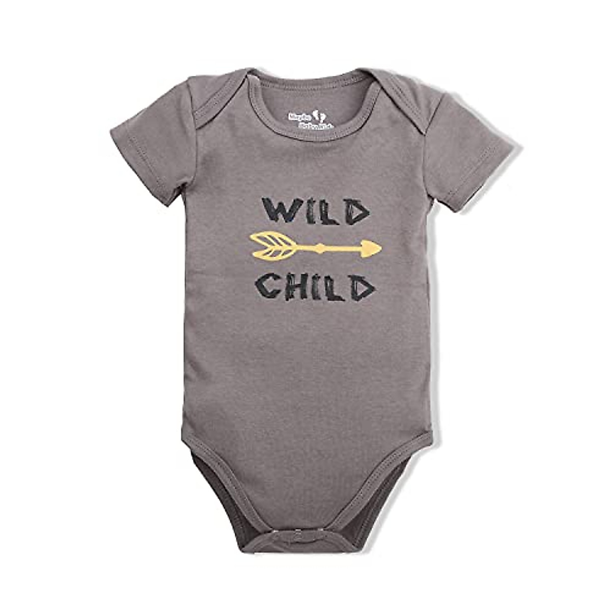 Maybe Baby Kids Infant Baby Layette Set Boys' and Girls' 5 Pack Cotton Baby Bodysuit, Wild Child Safari Animals, 0/3 Months