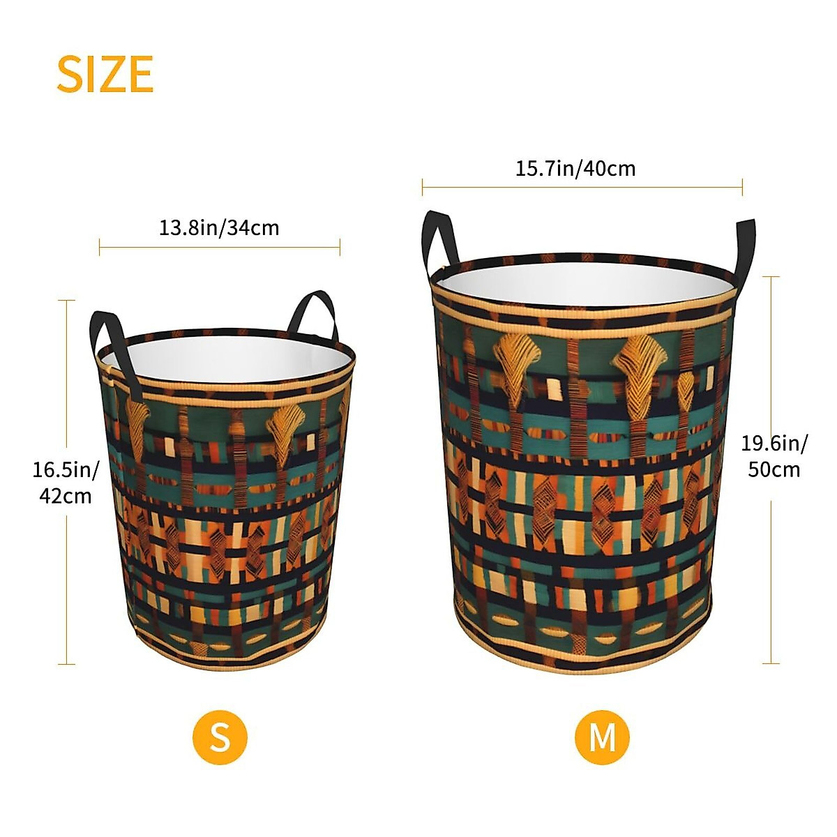 Laundry Basket, Laundry Hamper, Hampers For Laundry, Clothes Baskets Collapsible With Handles,African Classic Weave