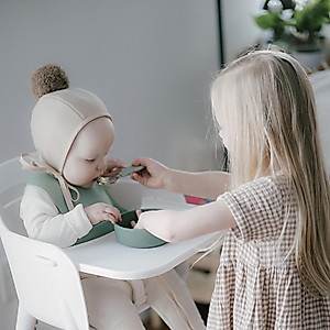 nouka Toddler Cutlery Set | 100% Food-Grade Silicone & Stainless Steel | Comes With A Soft & Comfortable Grip | Safe With Smooth Edge Design | Dishwasher Friendly | Lily Blue