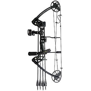 PANDARUS Compound Bow Draw Weight 0-70 Lbs for Pull Beginner and Intermediate Archer Fully Adjustable 19.25"-31" with All Accessories, up to IBO 320 fps New 2024(Black Right Handed Bag)