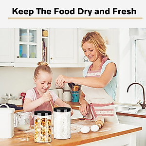 SLifeJars Clear Plastic Jars 32oz 12Pack Big Round PET Plastic Containers with Black Screw On Lids Reusable Empty Storage Jars with Lid Clear Containers for Household and Kitchen Organizing