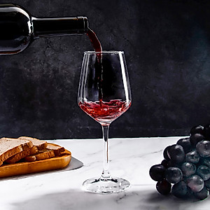 YARYOUNG Wine Glasses Set of 8, Long Stem Clear Glass 12 Ounce for Wedding Party Gift, Dishwasher Safe