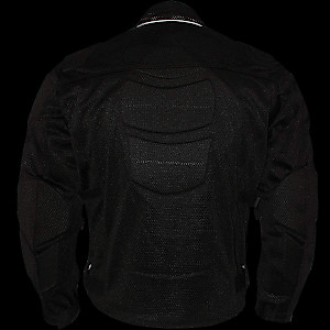 Xelement CF2157 Men's 'Caliber' Black Mesh Motorcycle Jacket with X-Armor Protection - X-Large