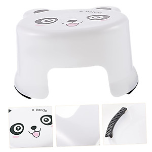 Homoyoyo Cartoon Plastic Stool Baby Sink Stools for Adults Round Ottoman Stool Kids Stools Home Step Stool Safety Steps Bathroom Chair Aldult Child White Plastic Chair