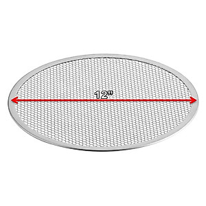 Bits N Things Pizza Screen 12 inch Seamless Round, 2 Pack Aluminum Mesh Pizza Screen, Baking Tray for Home Kitchen Restaurant