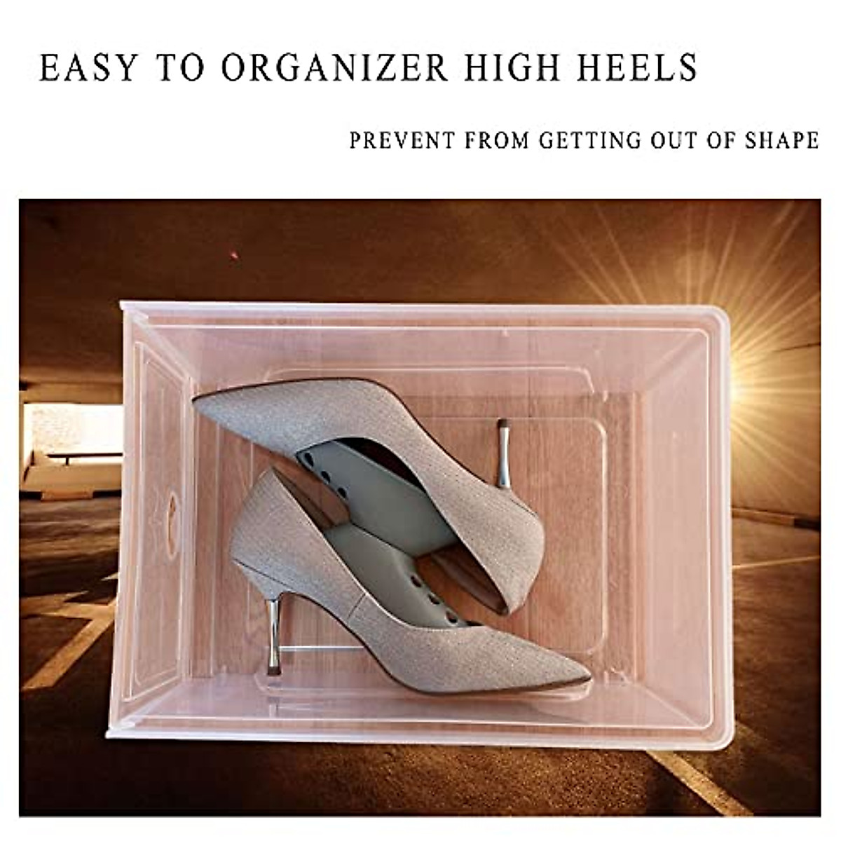 Bayou Shoe Space Saver for High Heels, 8 PCS Removable Double Deck Shoe Rack Holder, Stackable Shoe Stacker for Closet Organization, 50% Space-Saving (Grey)