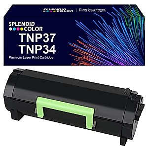 SPLENDIDCOLOR Compatible Toner Cartridge Replacement for Konica Minolta TNP34 TNP-34 TNP37 TNP-37 A63T01W A63T01F Bizhub 4700P Printer. 22,000 Pages