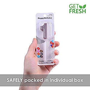 GET FRESH Number 3 Birthday Candle – Red Number Three Candle on Stick – Elegant Red Number Candles for Birthday Anniversary Wedding – Perfect Baby’s 3rd Birthday Candle for Cake – Red 3 Candle