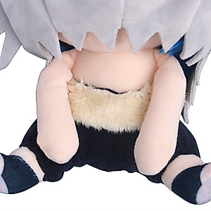 LINKOM Plush Dolls Tanjiro Nezuko Zenitsu Sitting Cute Toys Cushion Pillows Gift Collection for Kids Fans (20cm/7.87inch, Hashibira Inosuke)