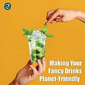 ECO SOUL 100% Clear Compostable Party Cups | (50 Count, 12 oz) | Disposable | Biodegradable | Plant Based Eco-friendly Alternative to Paper & Plastic Cups | BPI Certified | For Weddings & Gatherings