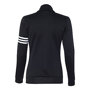 adidas Ladies' ClimaLite 3-Stripes French Terry Full-Zip Jacket, Black/White, Small