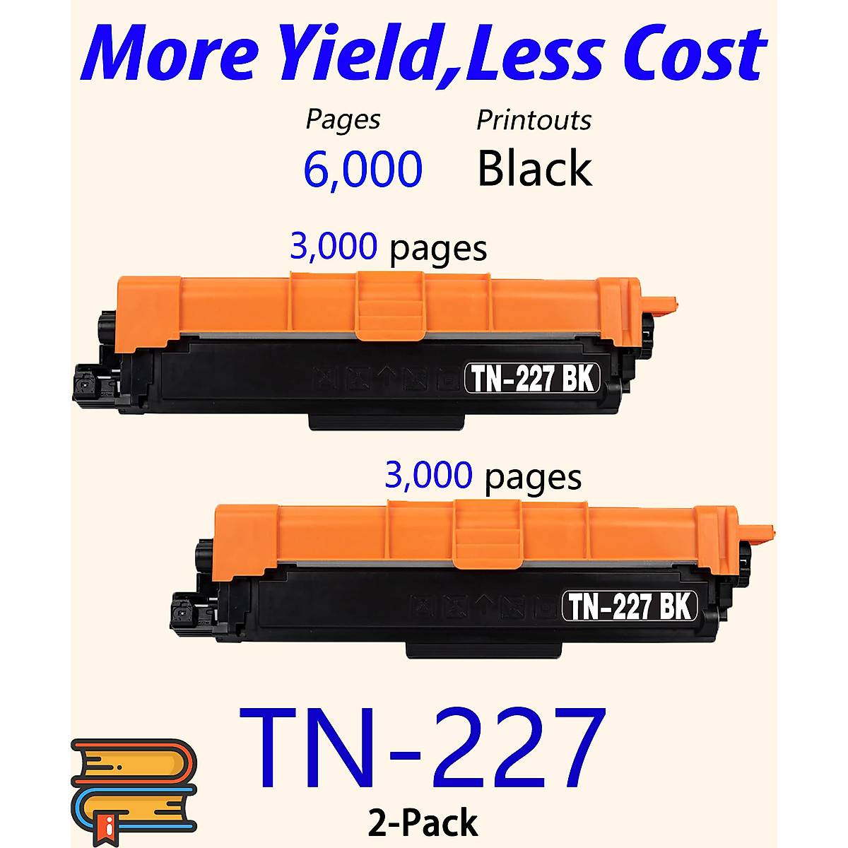 (2-Pack,Black) Colorprint Compatible TN227BK Toner Cartridge Replacement for Brother TN227 TN-227BK TN223 TN-223BK Used for MFC-L3750CDW MFC-L3770CDW HL-L3210CW HL-L3290CDW HL-L3230CDW Printer
