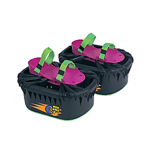 Moon Shoes Bouncy Shoes, Mini Trampolines for Your Feet, One Size, Black, New and Improved, Bounce Your Way to Fun, Very Durable, No Tool Assembly, Athletic Development, up to 130 lbs