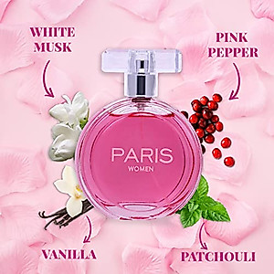 NovoGlow Paris Women- Eau De Parfum Spray Perfume, Fragrance For Women- Daywear, Casual Daily Cologne Set with Deluxe Suede Pouch- 3.4 Oz Bottle- Ideal EDP Beauty Gift for Birthday, Anniversary