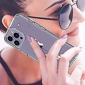 LUHOURI iPhone 14 Pro Max Case with Screen Protector, Clear Fashion Designs Protective Phone Cover for Women Girls, Slim Durable Phone Case for iPhone 14 Pro Max 6.7" Astronaut in The Space
