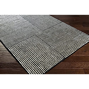 Mark&Day Area Rugs, 9x13 Lieveren Modern Black Area Rug Black White Carpet for Living Room, Bedroom or Kitchen (9' x 13')