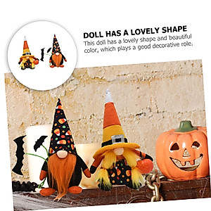 Abaodam 2pcs Halloween Gnomes Plush Elf Decoration Scandinavian Gnome Doll Ornament for Tiered Tray Decor Halloween Party Favor Trick or Treat