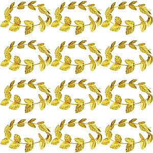 Canlierr Gold Laurel Crown Headband, 12 Pieces Halloween Costume Headpiece, Lightweight Greek Goddess Headband, Quality Knitted Fabric Material, for Men Women Toga Party Decoration Accessories