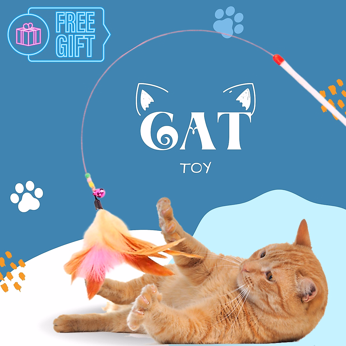 Rênasci® Elevated Ceramic Cat Food Dish Bowl, Adjustable Height, Raised Eco-Bamboo Wood Rack, Sturdy Pet Feeder, Tilted Angle