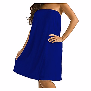 robesale Terry Womens Cotton Blended Bamboo Bath Wrap Towels - ONE Size, Navy Color