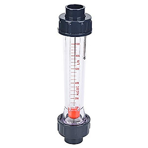 LZS-20(D) Plastic Tube Liquid Flowing Meters 100-1000L/H Liquid Flowing Rate Gauge 25mm/1in Water Rotameter Flat Mouth Hydraulic Valve Fittings Liquid Measuring Tool