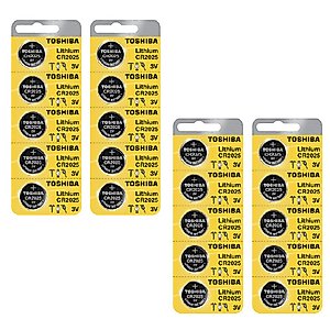 TOSHIBA CR2025 3 Volt Lithium Coin Battery (20 Batteries)
