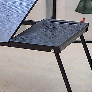 GRALES Gaming Computer Desk Foldable Bed Tray 26 Inches Laptop Desk Adjustable Bed Table with Storage Slots Tablet Phone Holder Foldable Computer Desk