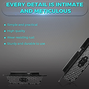 Titanium Plus Autoparts 2005-2007 Compatible With FORD Escape Front Grille Grill Black FO1200446 5L8Z8200AAB