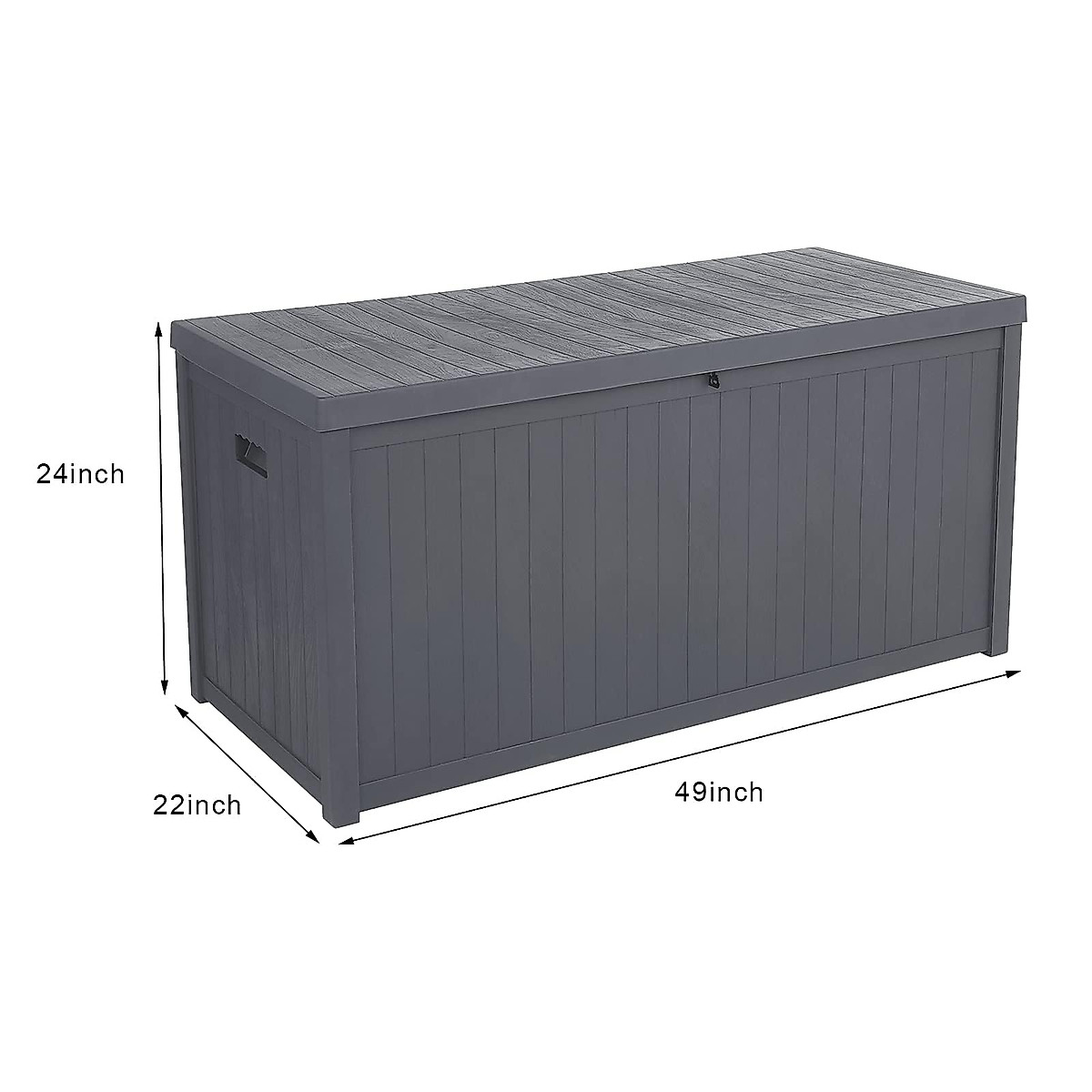 EPOFIT 113 Gallon Resin Deck Box, Waterproof Outdoor Storage Box with Lockable Lid and Handles, Large Deck Storage for Outdoor Gear, Patio Furniture Cushion, Gardening Tools, Grey