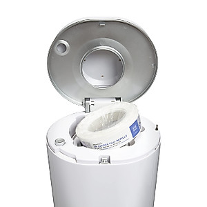 Munchkin® UV Diaper Pail #1 in Odor Control, LED UV Lights Kills 99% of Germs and Odor Causing Bacteria on Lid Surface, Includes 1 UV Snap, Seal & Toss™ Bag and 3 UV Refill Rings