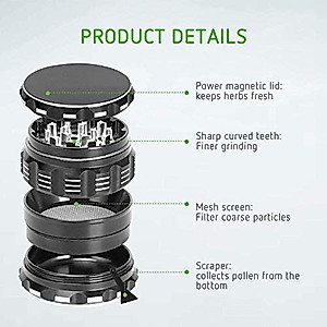2.5" Spice Grinder, with 4 Layers, Sharp Theeth, Large Capacity, Tool for Kitchen